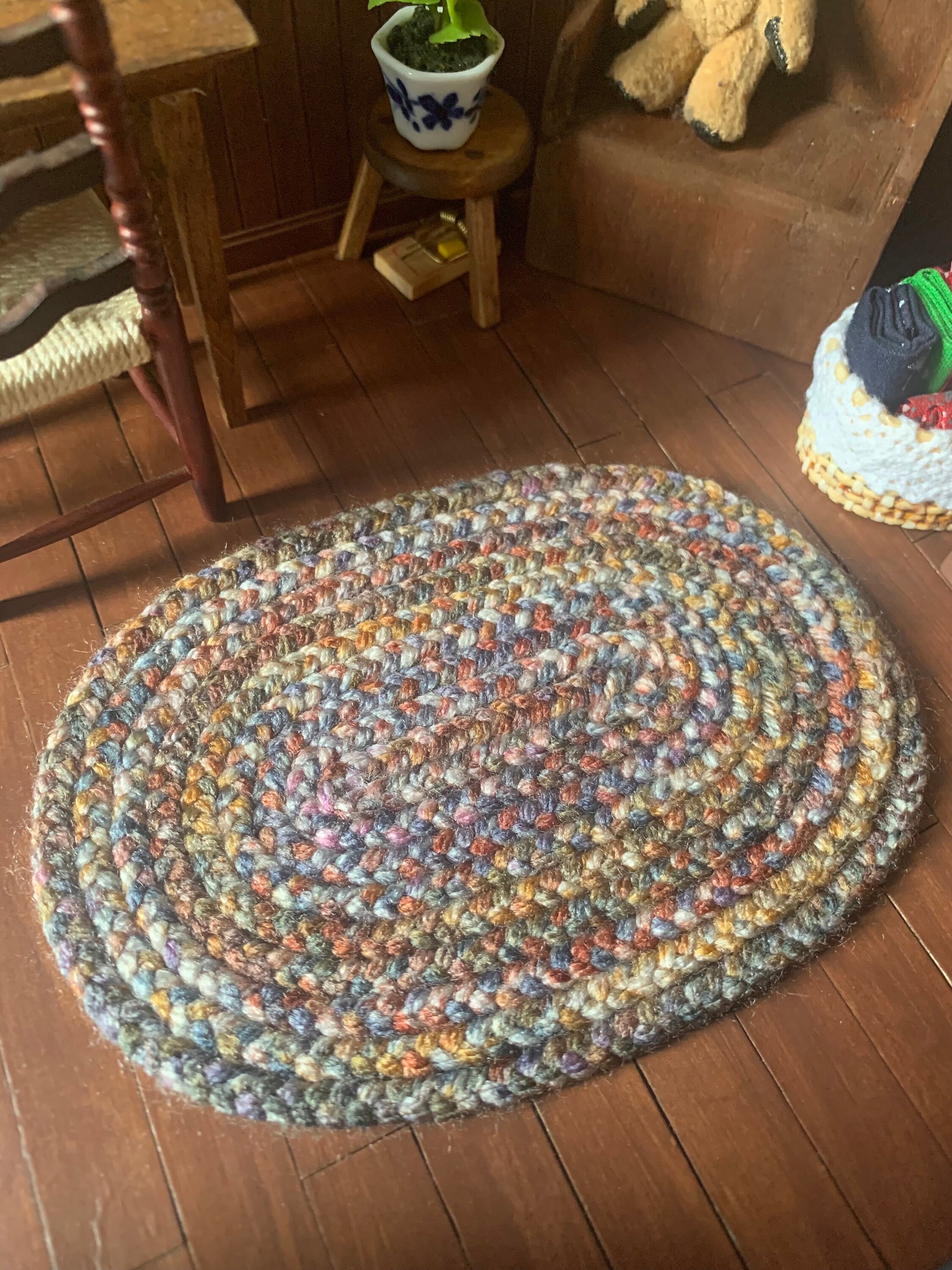1:12 Scale Miniature Oval Rustic Braided Rug - Etsy
