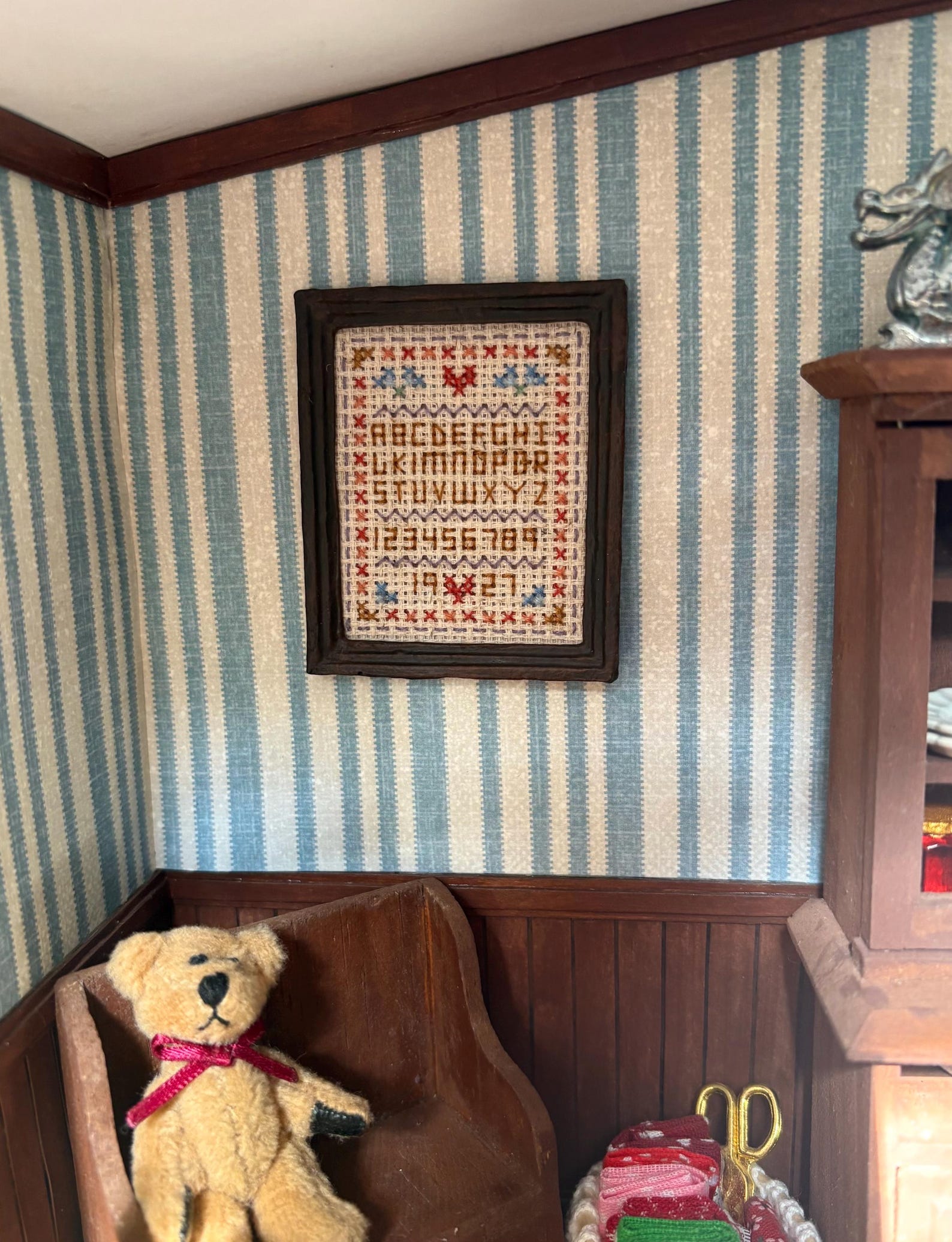 1:12 Scale Miniature Framed Cross Stitch Sampler - Etsy