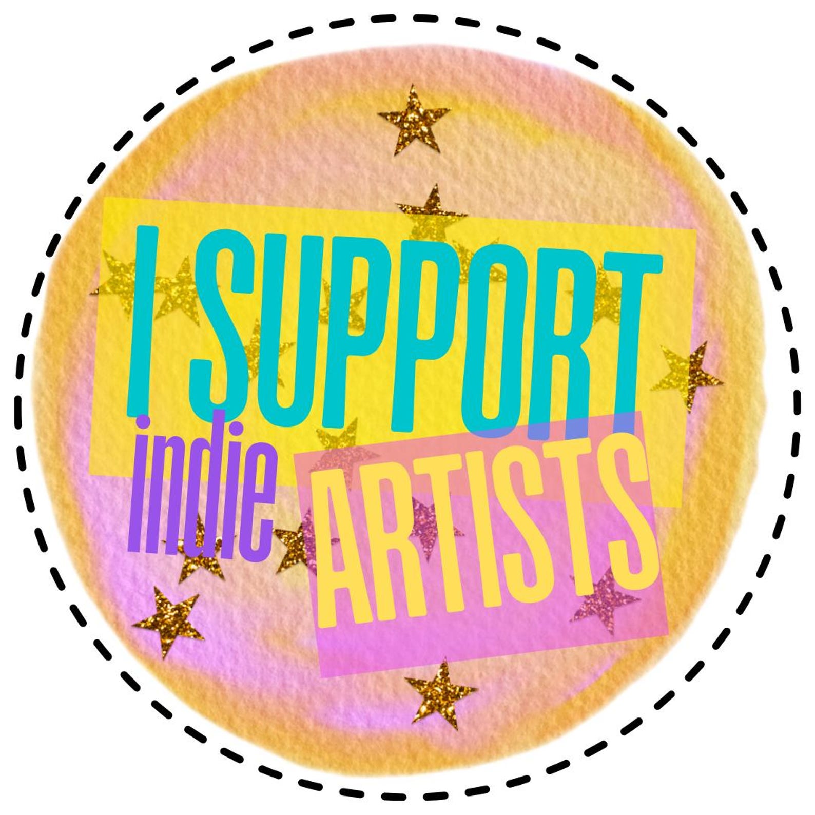 Support Indie Artists – Printable Sticker Design (digital Download) - Etsy