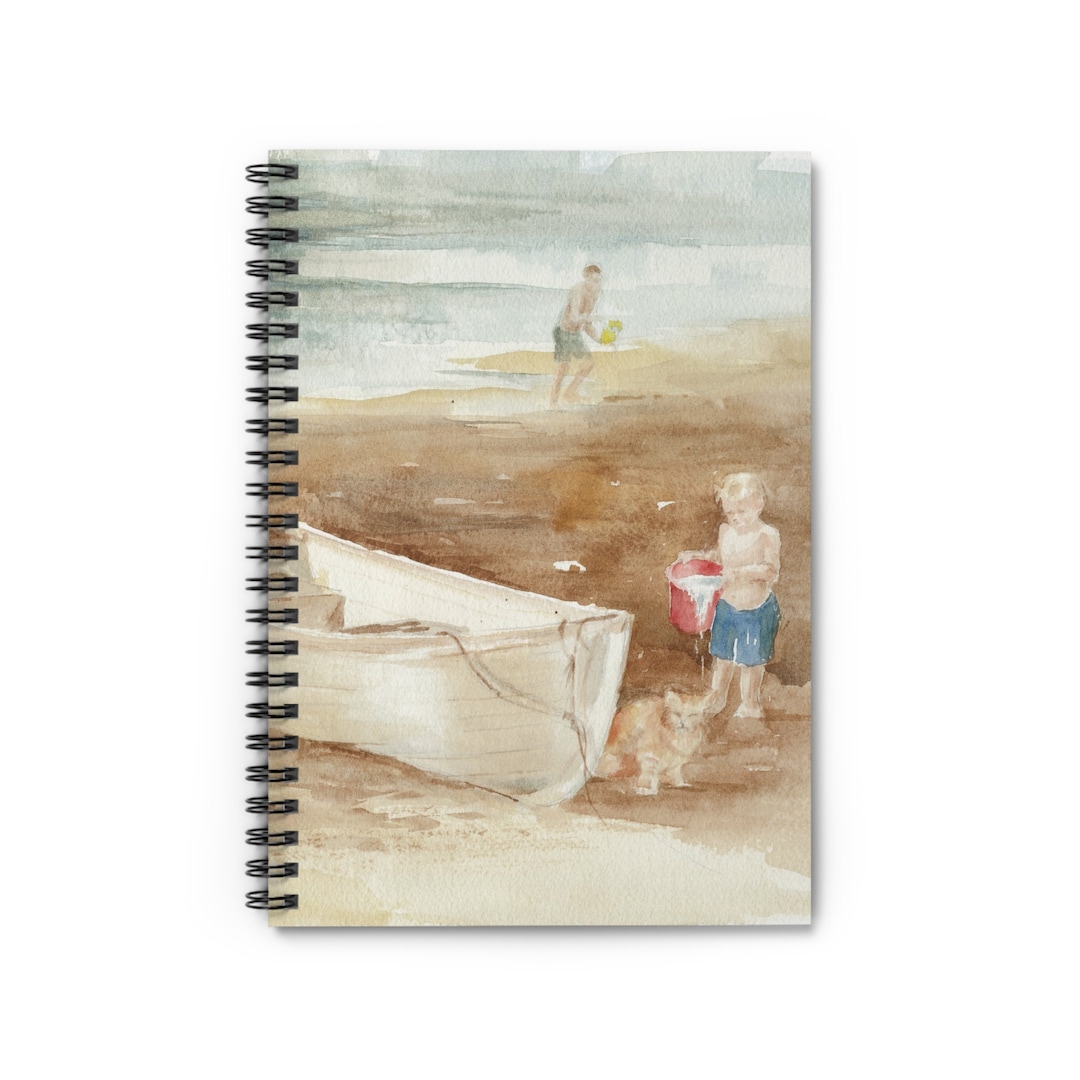 Spiral Notebook, Ruled Notebook, Painted Cover, Watercolor Cover, Hand ...