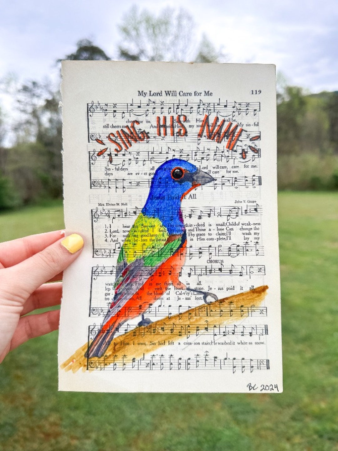 Painted Bunting Hymnal Print - Etsy