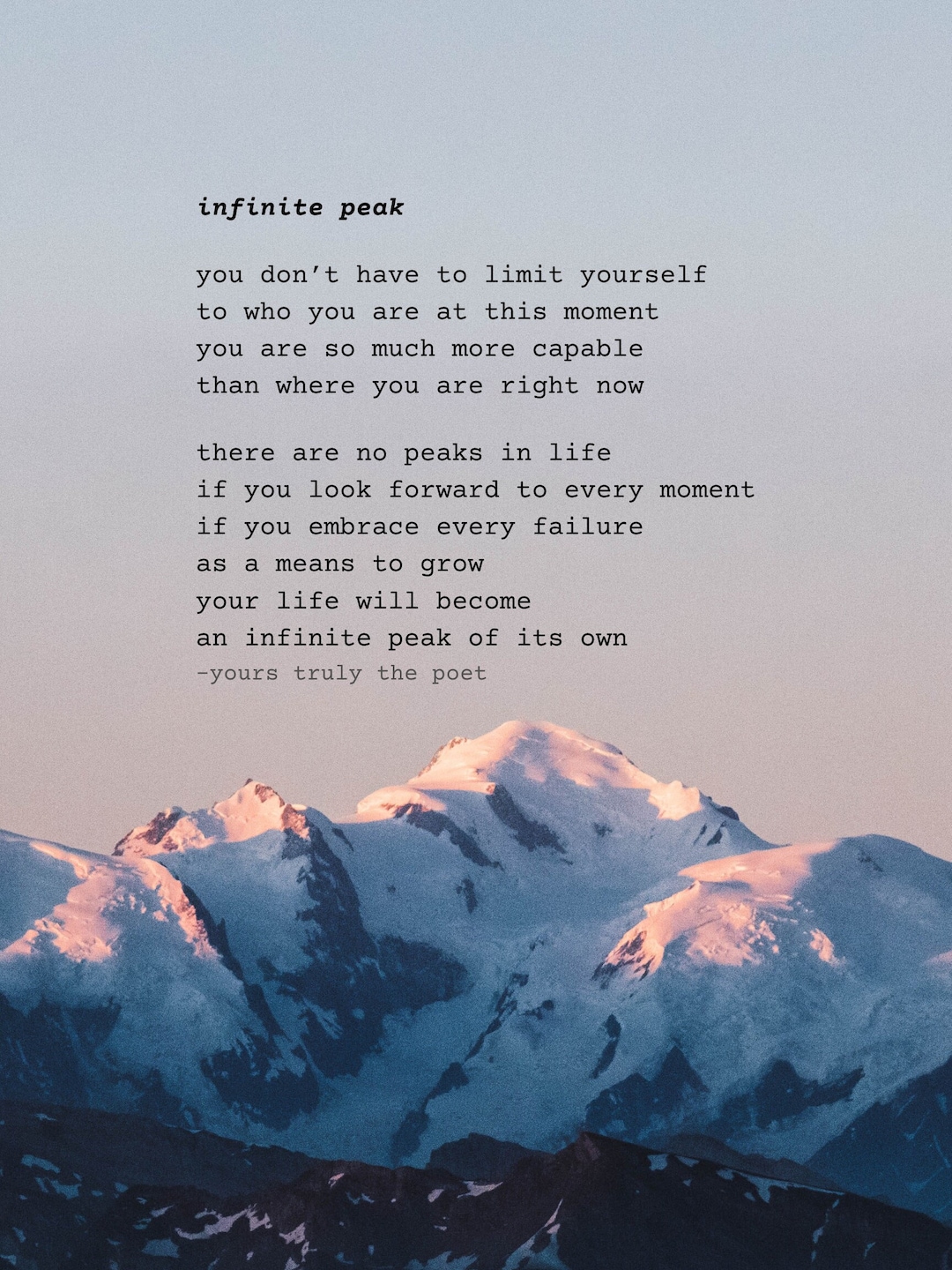 Mountain Inspirational Life Poem Print Wall Poster Decor- Ready to ...