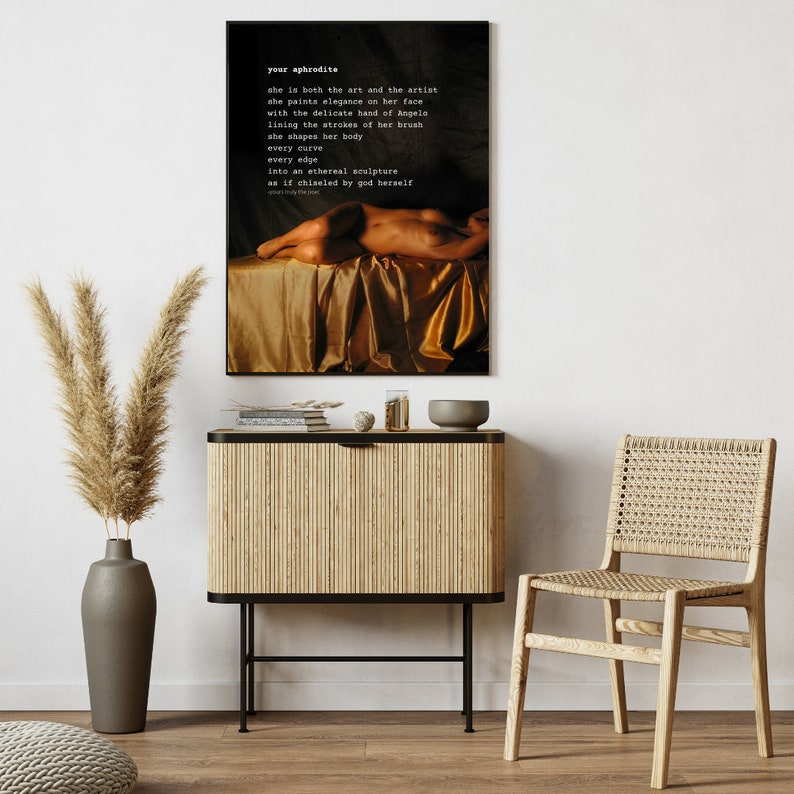 Aphrodite Naked Golden Goddess Poem Poster Wall Decor- Ready to Print ...