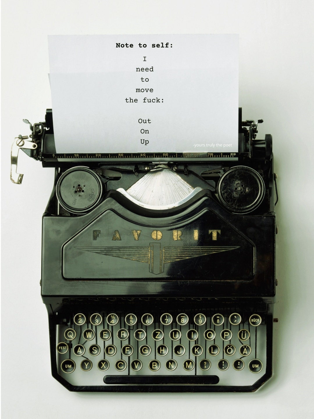 Typewriter Poem Print Wall Poster Decor- Ready to Print Downloadable ...