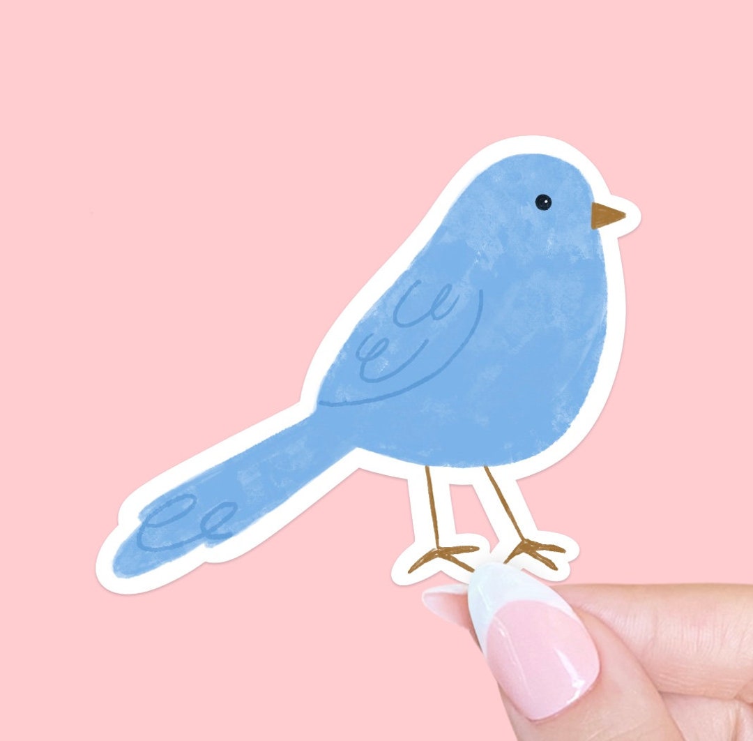Bluebird Sticker, Cute Bird Stickers Vinyl, Whimsical Stickers, Bird ...