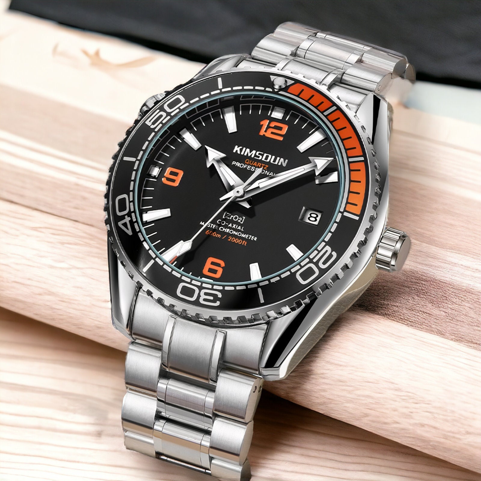 Clean Silver Watch Chronograph Quartz Wrist Watch L Sapphire Glass L ...