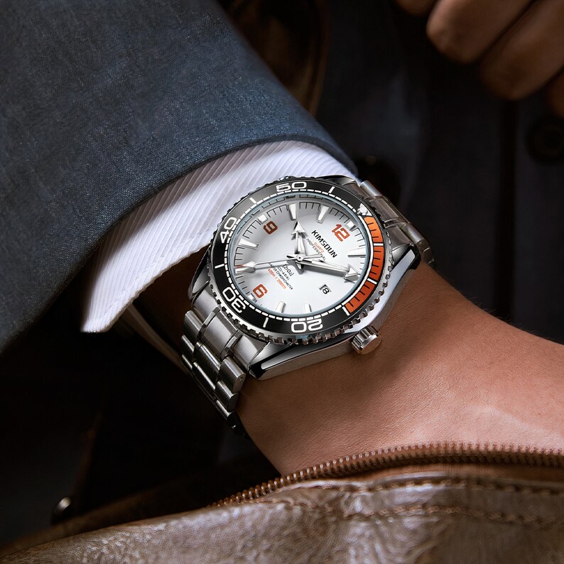 Clean Silver Watch Chronograph Quartz Wrist Watch L Sapphire Glass L ...