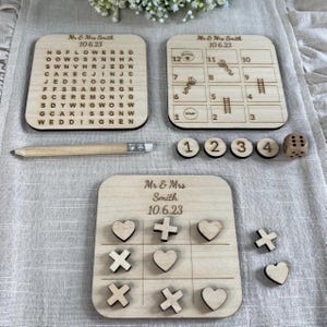 Wedding Favour Games Tic Tac Toe, Snakes & Ladders, Wordsearch ...