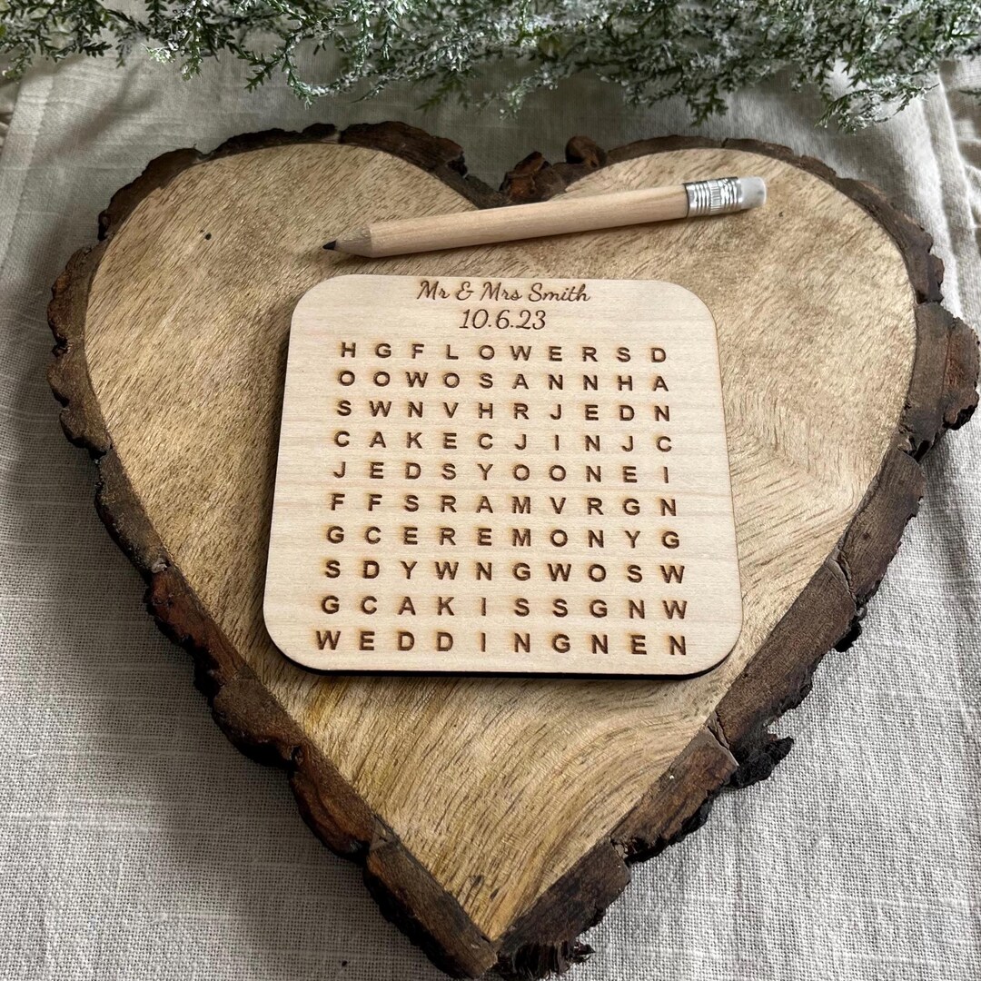 Word Search Wedding Favour Games - Personalised - Wedding Activities ...