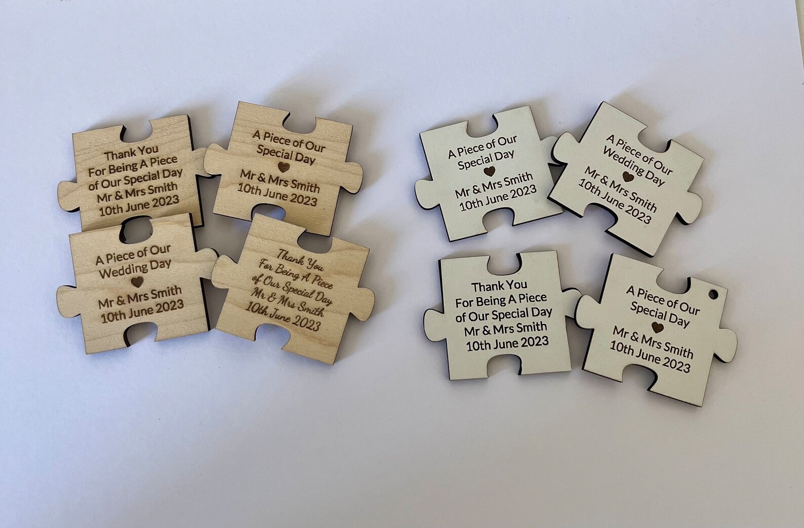 Wedding Favour Piece of Our Day Jigsaw Piece Token, Key Ring/key Chain ...