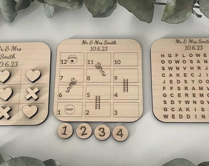 Personalised Table Top Wedding Games Wedding Favours Wedding Keepsake ...