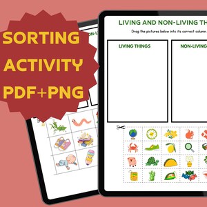 Living Things and Non-living Sort Printable, Sorting Things Activity ...