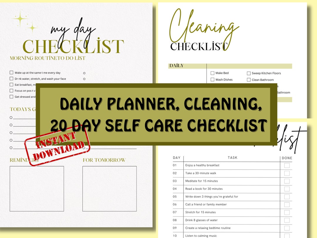 Home Cleaning Routine Printable Set Daily, Weekly, Monthly, Yearly ...
