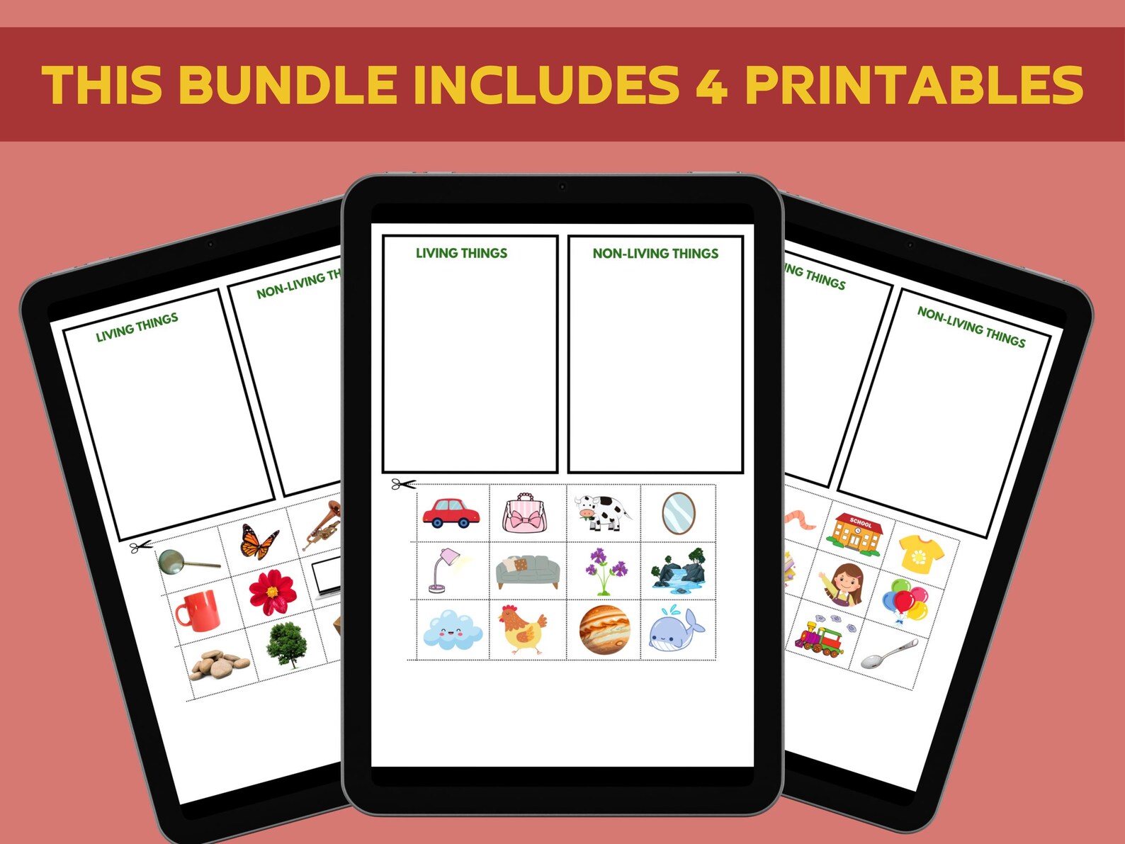 Living Things and Non-living Sort Printable, Sorting Things Activity ...