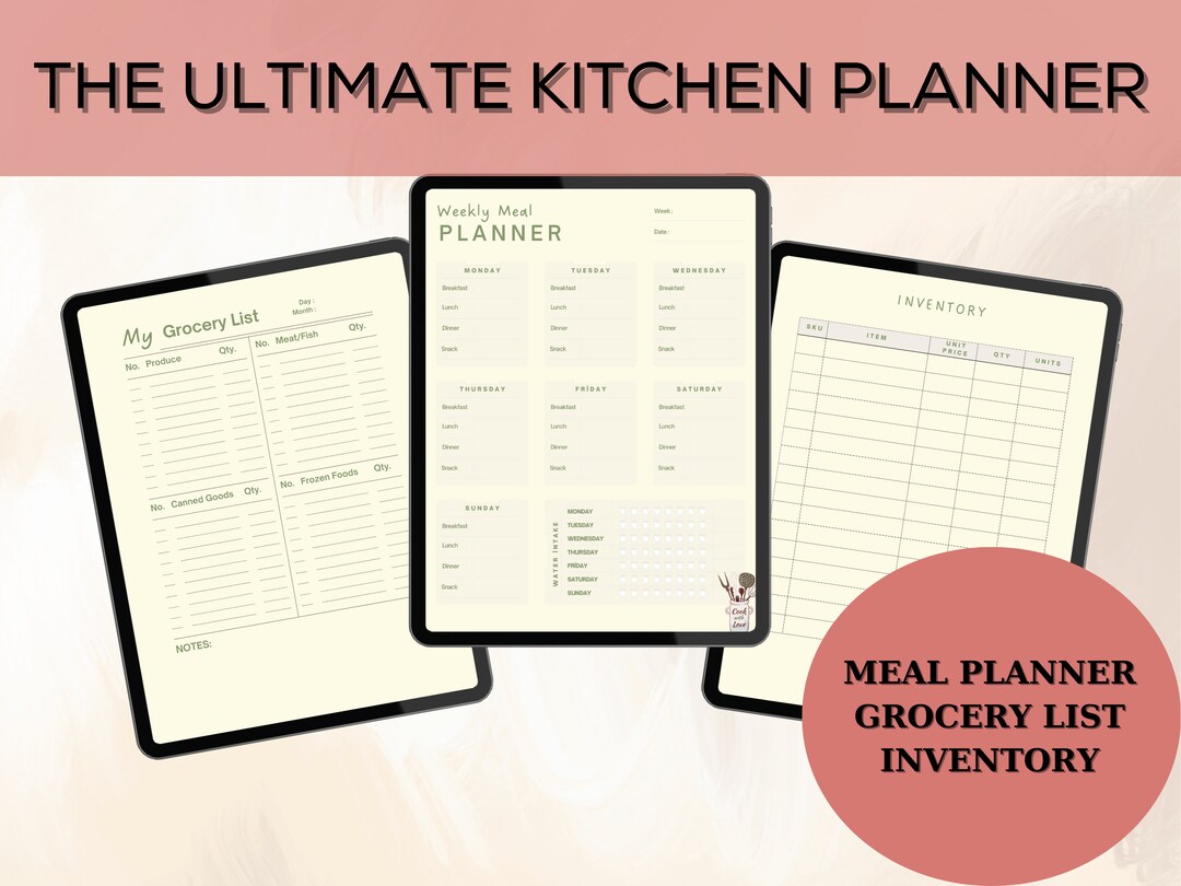 The Ultimate Meal Planner Set: Menu Planner, Food Tracker, Grocery List ...