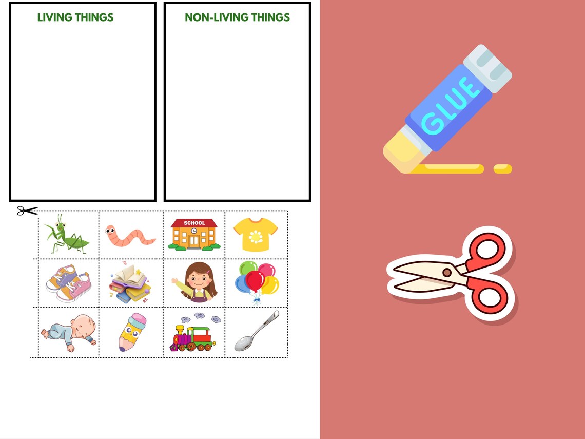 Living Things and Non-living Sort Printable, Sorting Things Activity ...