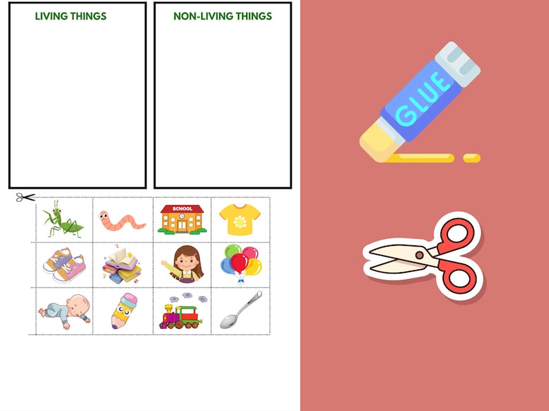 Living Things and Non-living Sort Printable, Sorting Things Activity ...