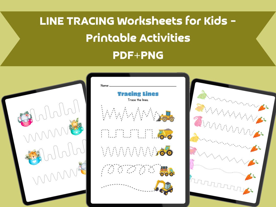 Printable Line Tracing Worksheets for Toddlers and Preschool - Etsy