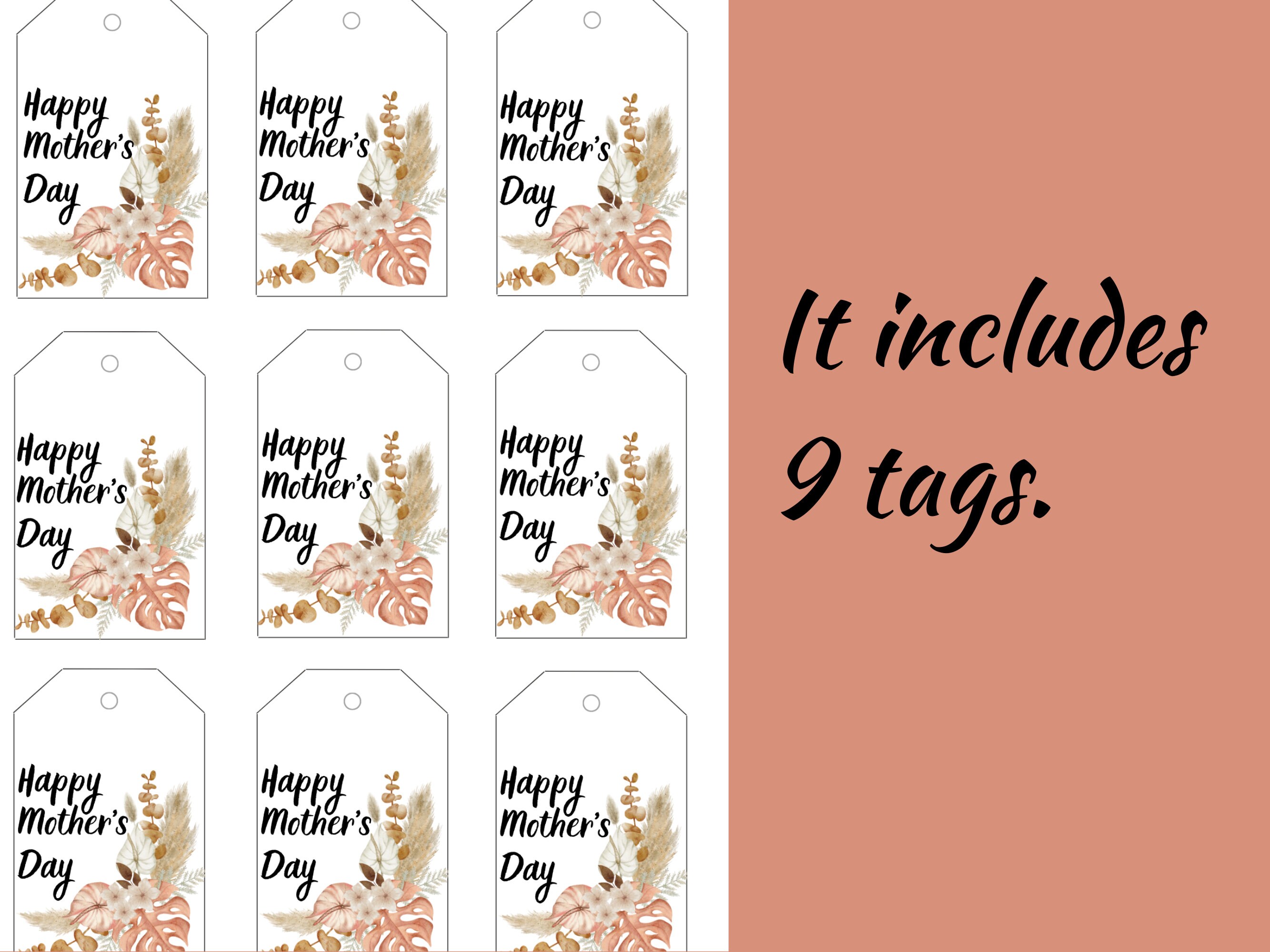 Mothers Day Gift Tag, Mothers Day Gift, Mothers Day Tag, Mother's Day ...