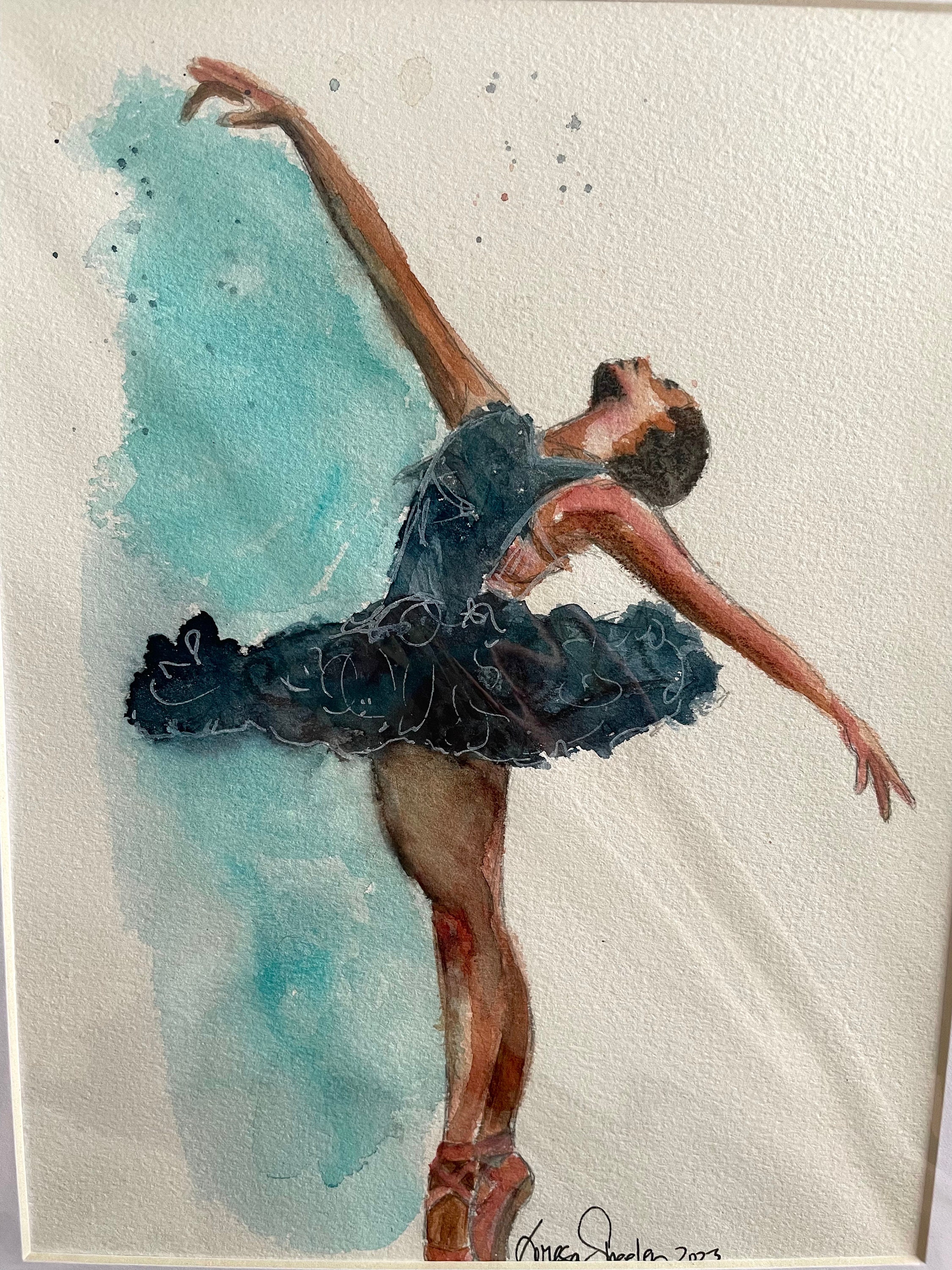 Ballerina Watercolor Original Watercolor Watercolor Sketch Ballet Art ...