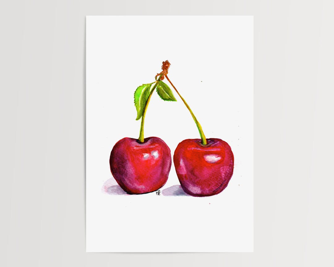 Cherry Art | Cherry Art Print | Original Art | Botanical Art | Kitchen ...