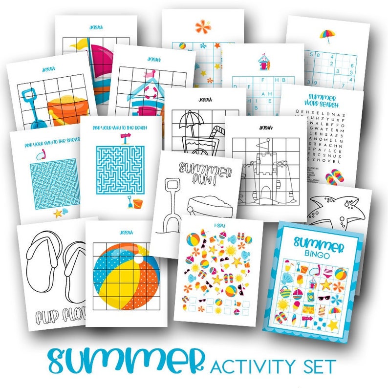 Summer Activity Learning Bundle Summer Printables, Summer Games, Summer ...