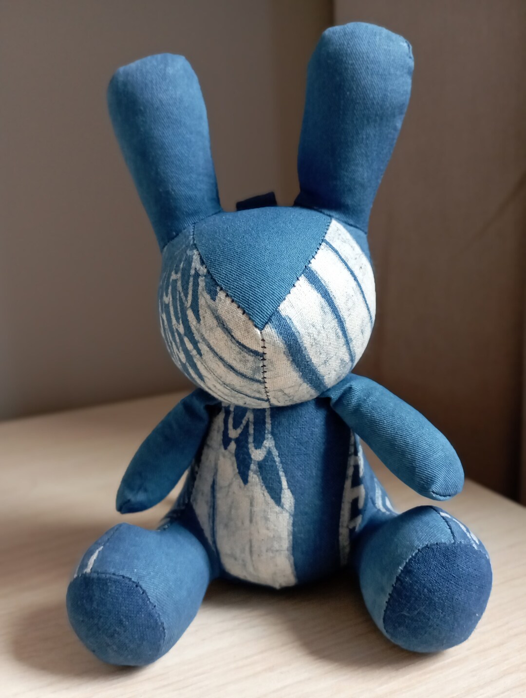 Handcrafted Blue Wax-dyed Rabbit Stuffed Animal Toy - Etsy