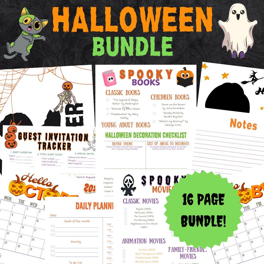 Halloween Bundle Halloween Event Planner Halloween Party Bundle ...