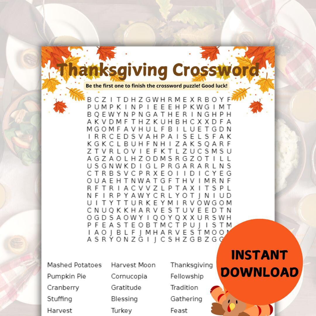 Thanksgiving Word Search Game, Thanksgiving Game, Thanksgiving Fun ...