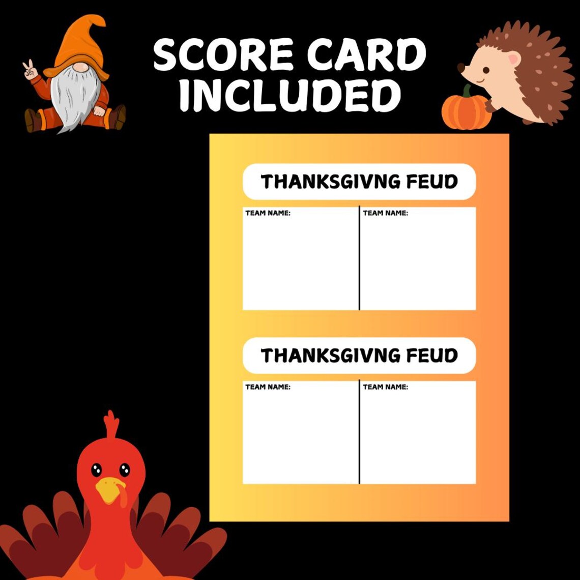 Thanksgiving Friendly Feud Game | Printable Thanksgiving Game ...