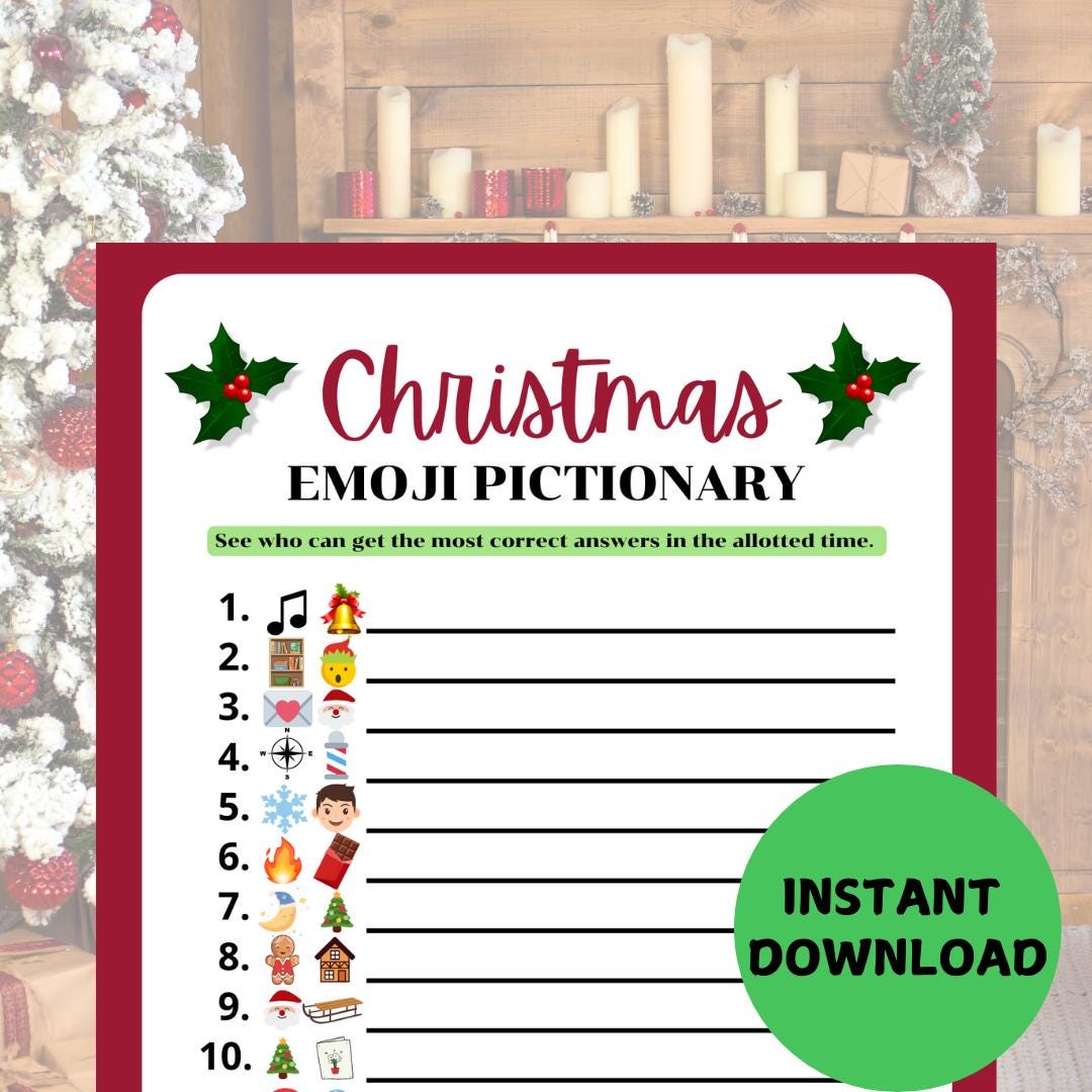 Buy Christmas Emoji Pictionary Game, Christmas Emoji Quiz, Printable ...
