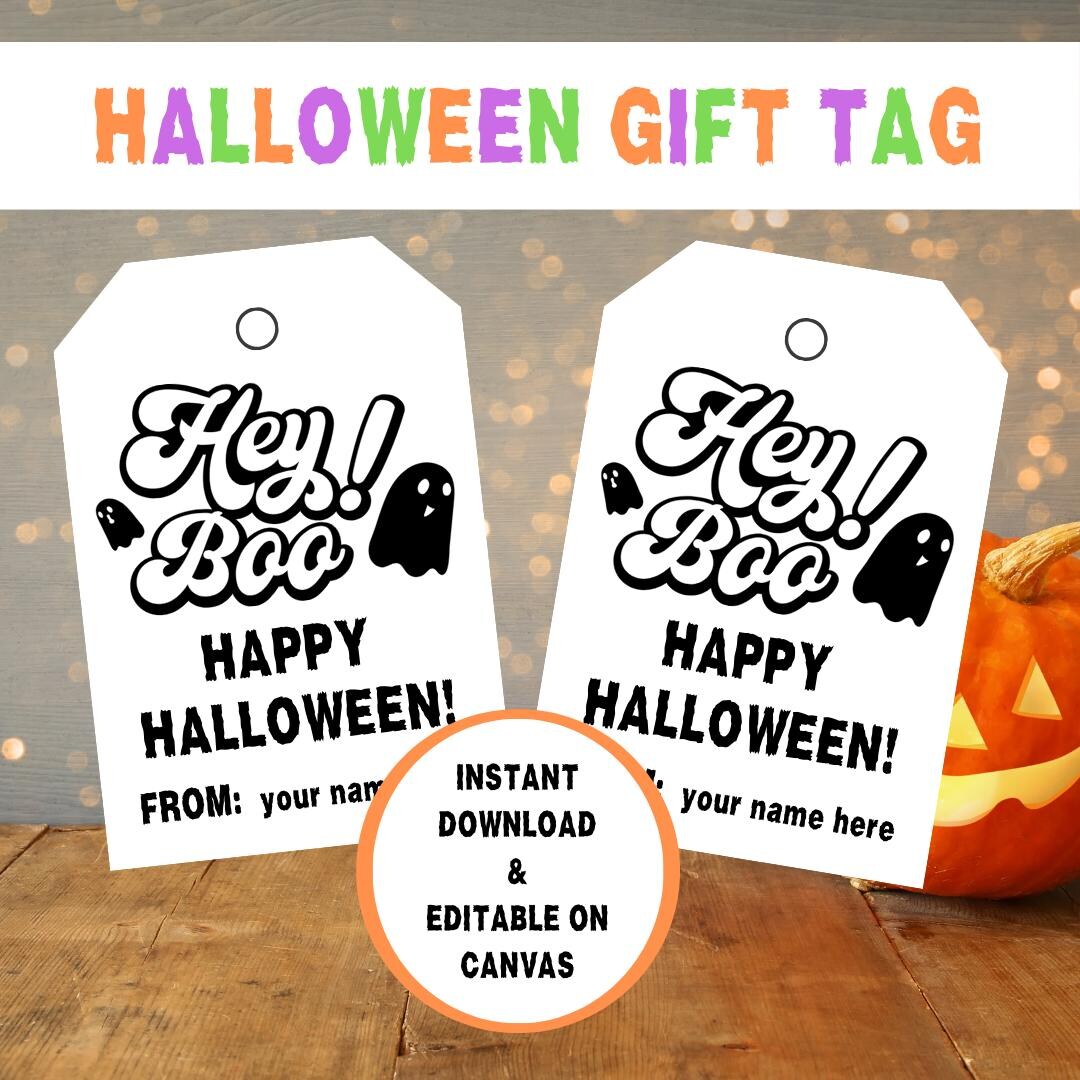 Editable Halloween Gift Tag, Halloween Class Gift Tag, Halloween Favor ...