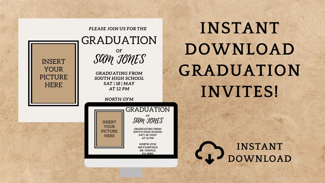 Printable Graduation Invitation, Graduation Invites, College Graduation ...