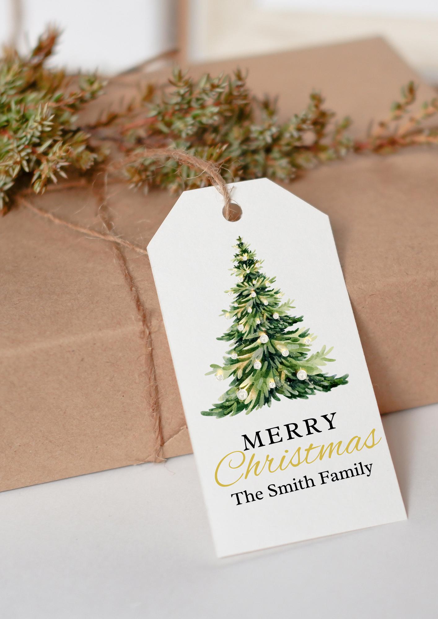 Editable Christmas Tree Gift Tag Template (digital Download) - Etsy