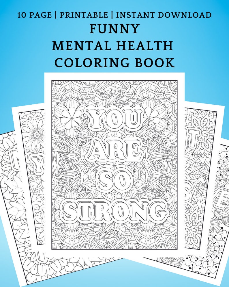 Coloring Book Funny Coloring Book Adult Anxiety Relief Mental Health ...