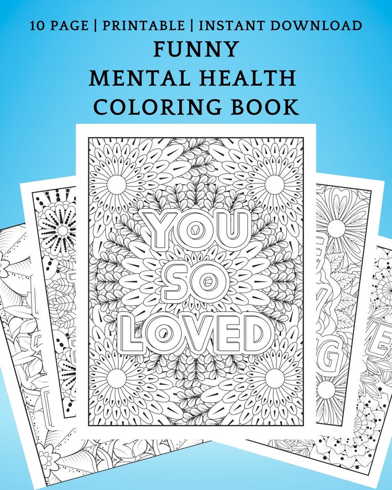 Coloring Book Funny Coloring Book Adult Anxiety Relief Mental Health ...