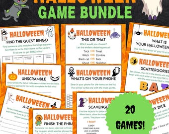 Halloween Printable 12 Game Bundle | Halloween Party Games | Halloween ...