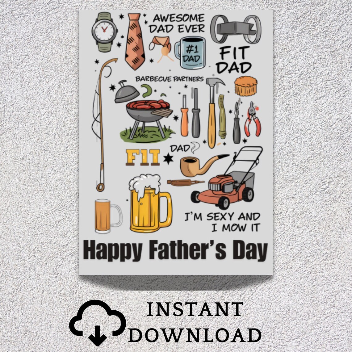 Fathers Day Card Funny Fathers Day Card Printable Happy Fathers Day ...