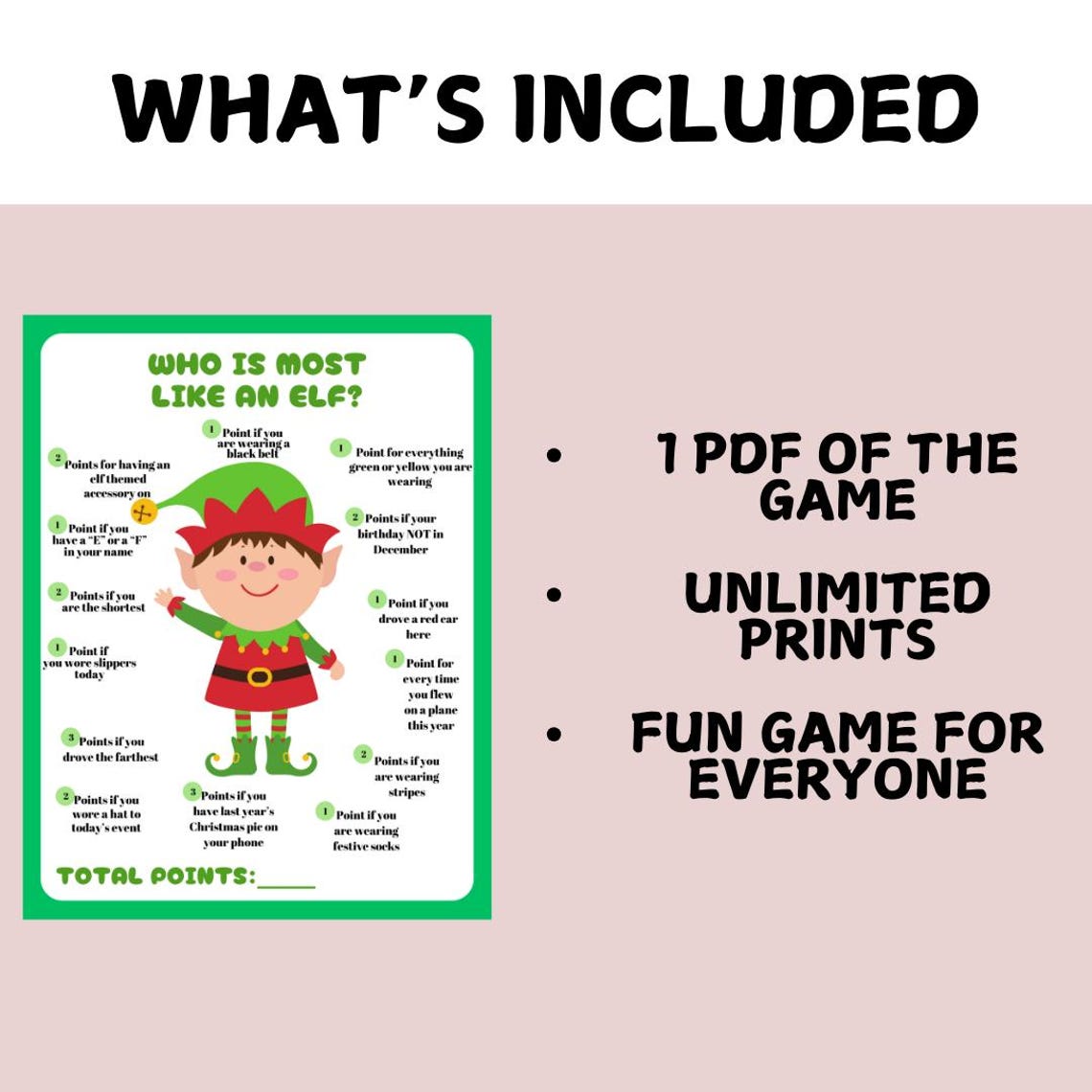 Elf Christmas Game: Holiday Party Printable (digital Download) - Etsy