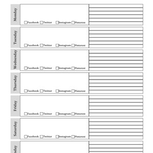 Social Media Post Planner | Content Calendar & Strategy Tracker ...