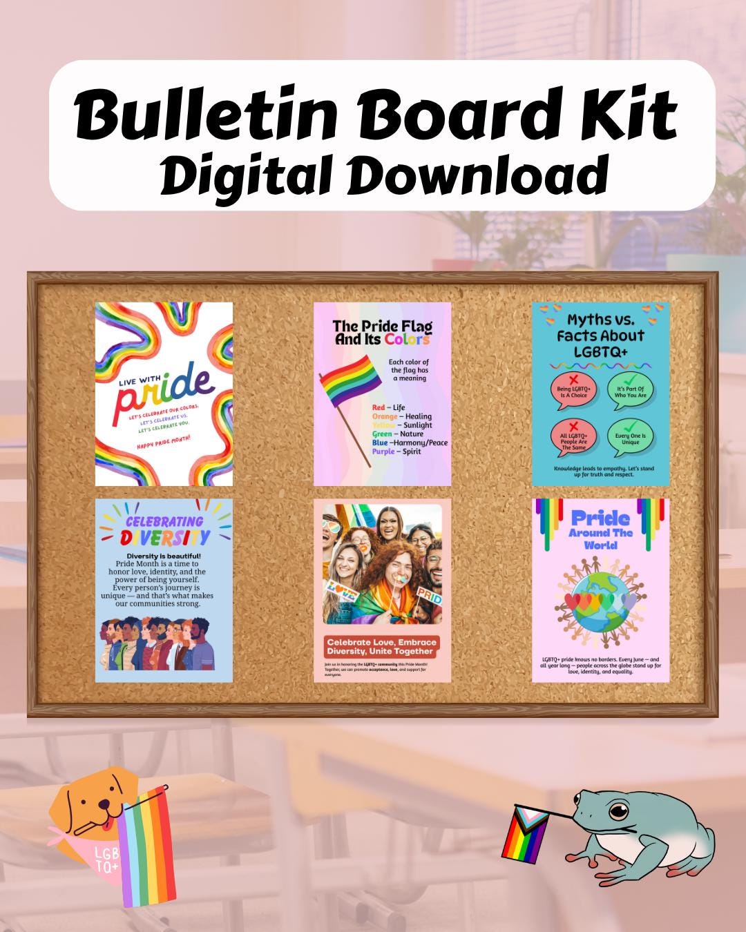 Pride Month Bulletin Board Kit LGBTQ Classroom Decor LGBT History Month ...