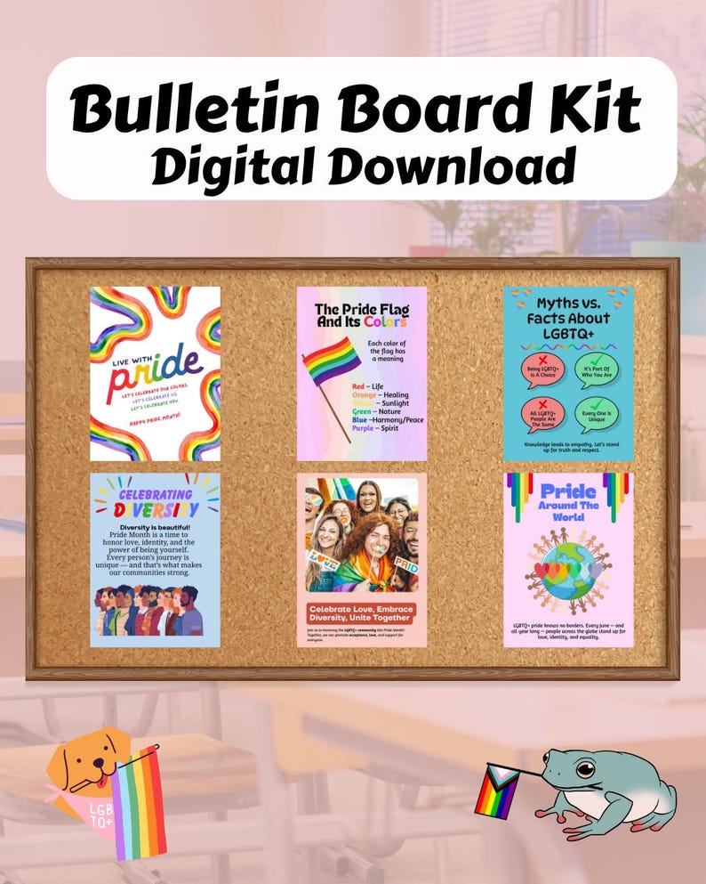 Pride Month Bulletin Board Kit LGBTQ Classroom Decor LGBT History Month ...
