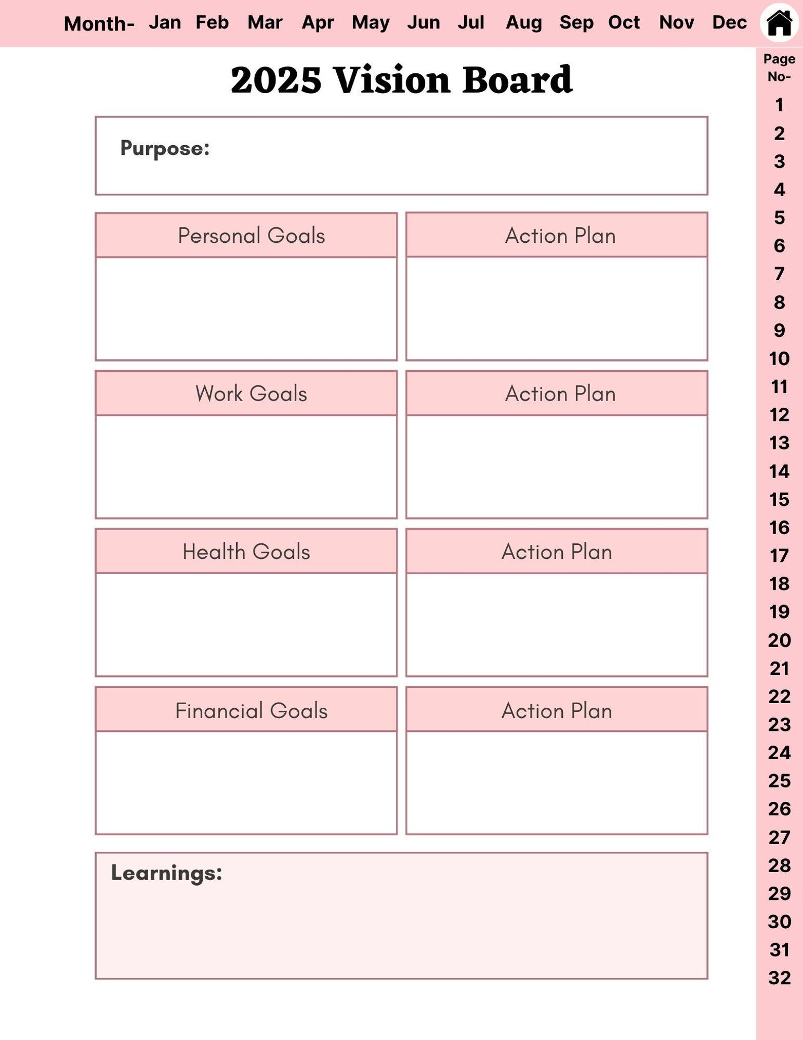 2025 Digital Vision Board Planner: Goal Setting Template (printable) - Etsy