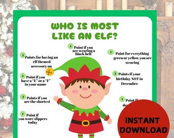 Elf Christmas Game: Holiday Party Printable (digital Download) - Etsy