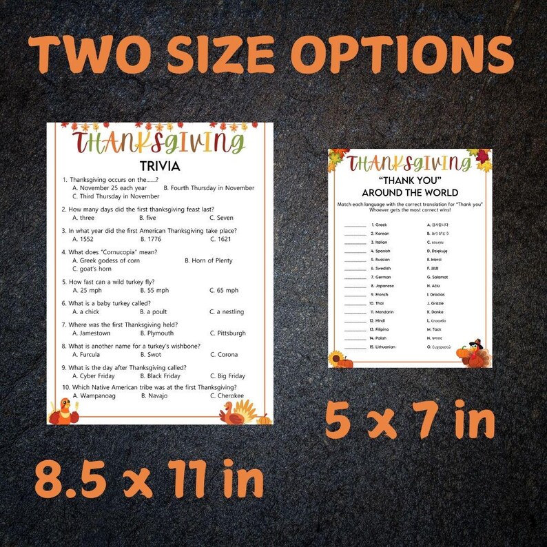 Thanksgiving Games Bundle: 20 Printable Activities (PDF Download) - Etsy