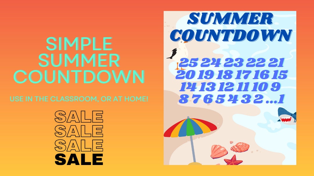 Fun, Exciting Summer Countdown Use It in the Classroom or in Your Home ...