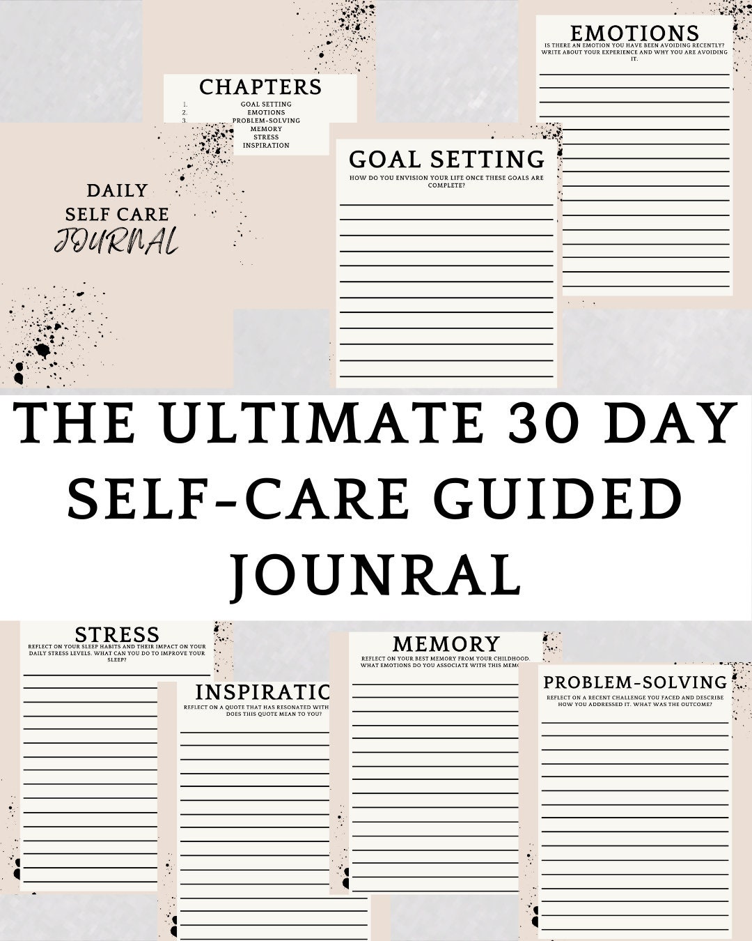 30-day Self-care Guided Journal: Printable Reflection Prompts ...