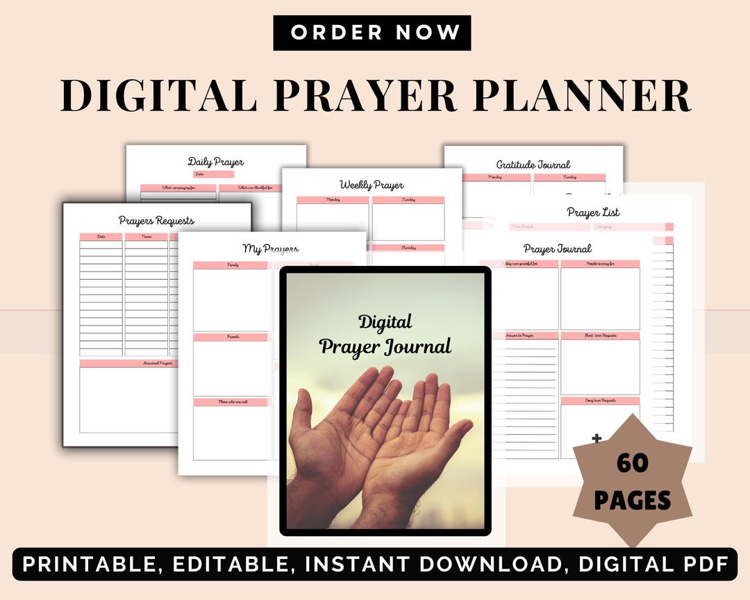 Digital Prayer Planner | Prayer Journal and Gratitude Tracker | Faith ...