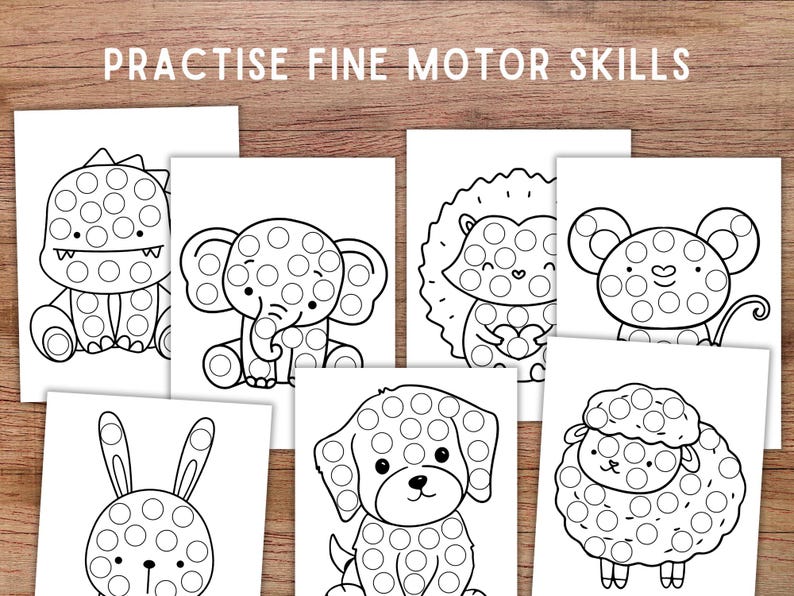 Preschool-kindergarten Printable, Animal Dot Marker Coloring Page, Do a ...