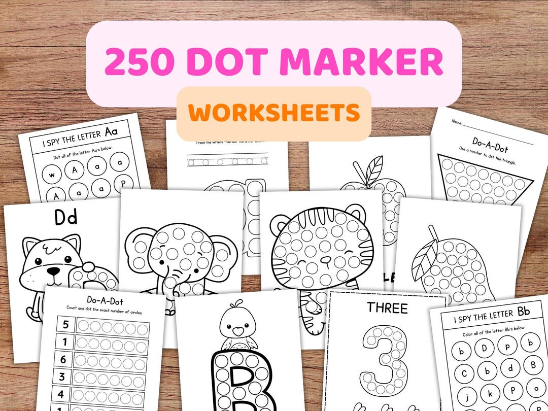 Preschool-kindergarten Printable, Animal Dot Marker Coloring Page, Do a ...